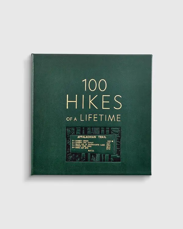 Quince Graphic Image 100 Hikes Of A Lifetime Leather Bound Book