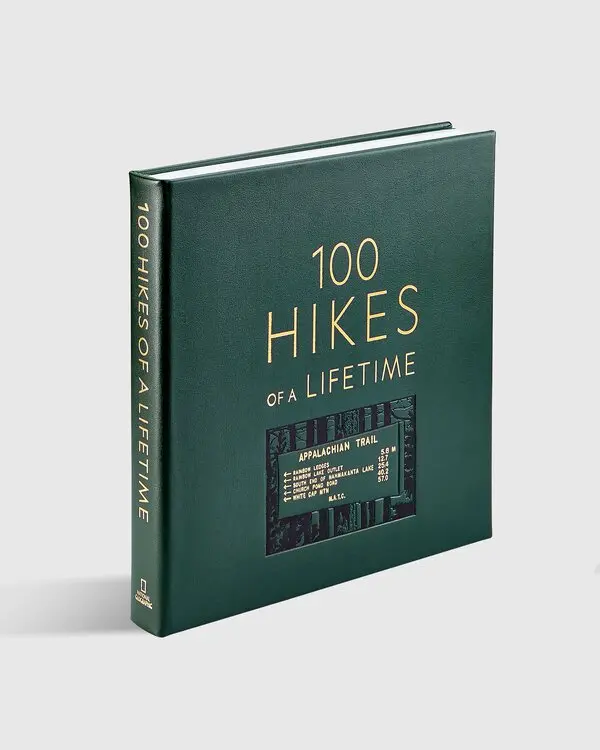 Quince Graphic Image 100 Hikes Of A Lifetime Leather Bound Book