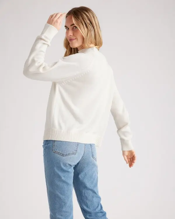 Quince Organic Cotton Mock Neck Sweater