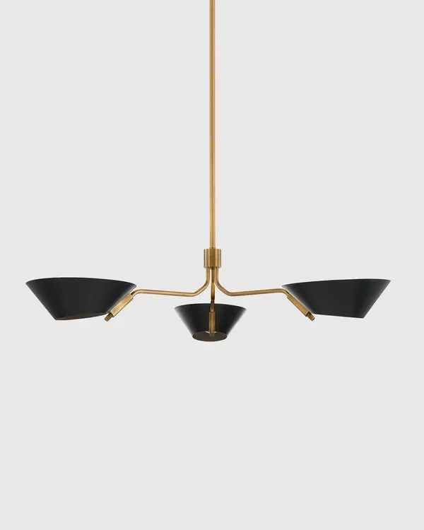 Quince Mid-century Armed Iron Chandelier
