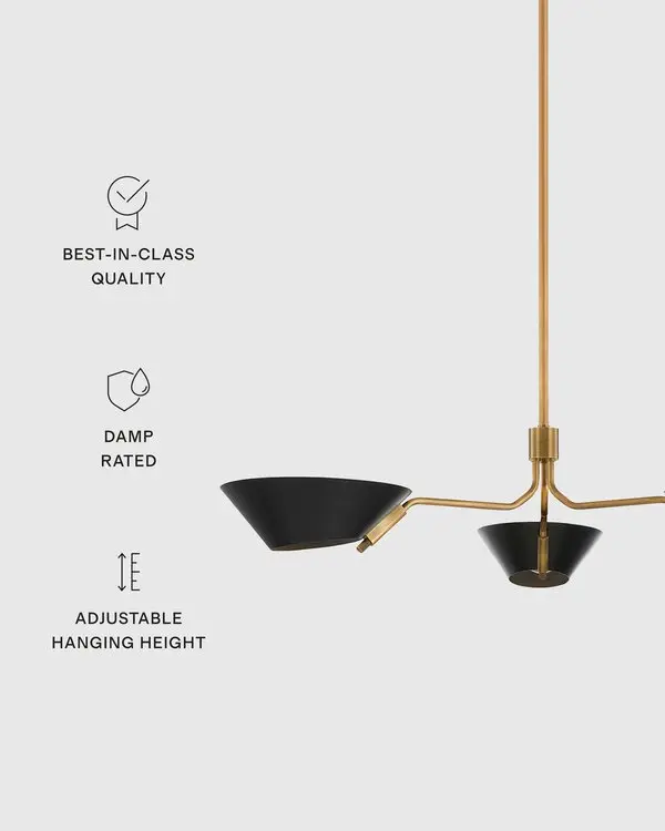 Quince Mid-century Armed Iron Chandelier