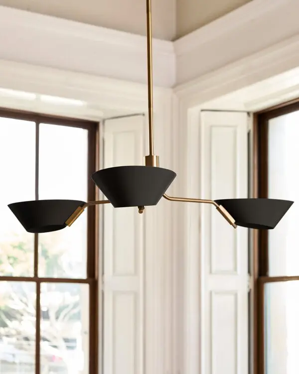 Quince Mid-century Armed Iron Chandelier