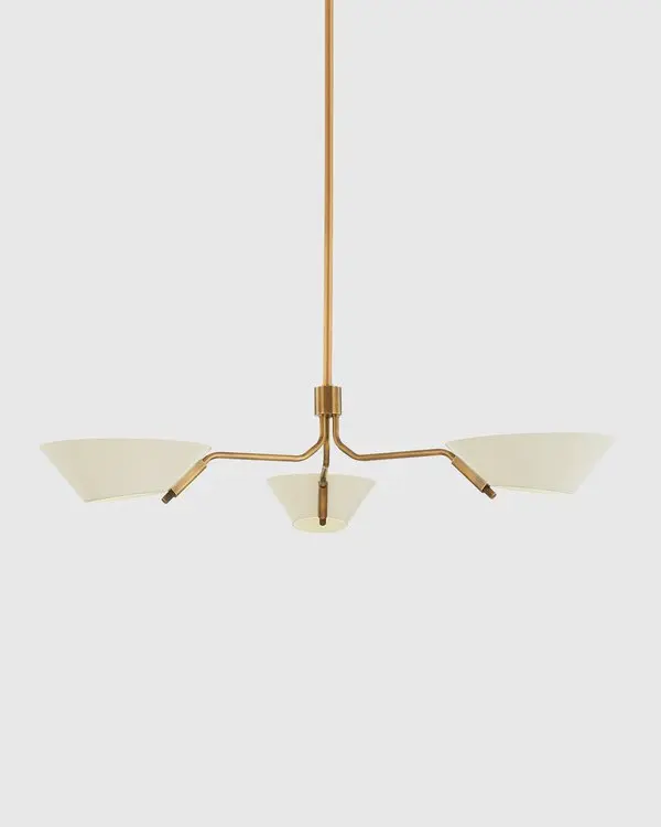 Quince Mid-century Armed Iron Chandelier - Sand