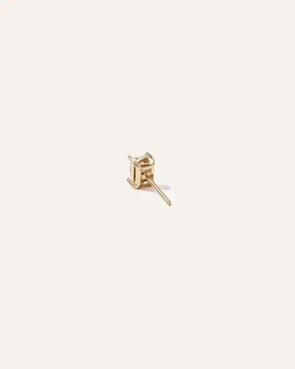 Quince 14k Gold Emerald Lab Grown Diamond Solitaire Studs 2ctw - Yellow Gold