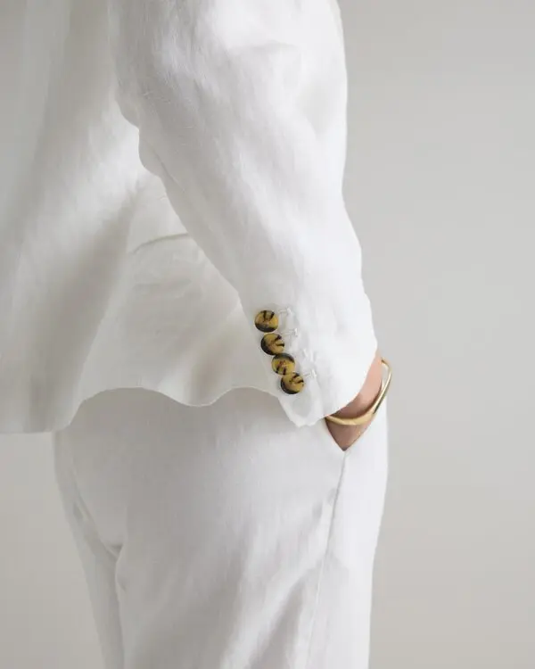 Quince European Linen Structured Blazer - White