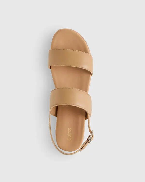 Quince Italian Leather Platform Sandals - Cashew
