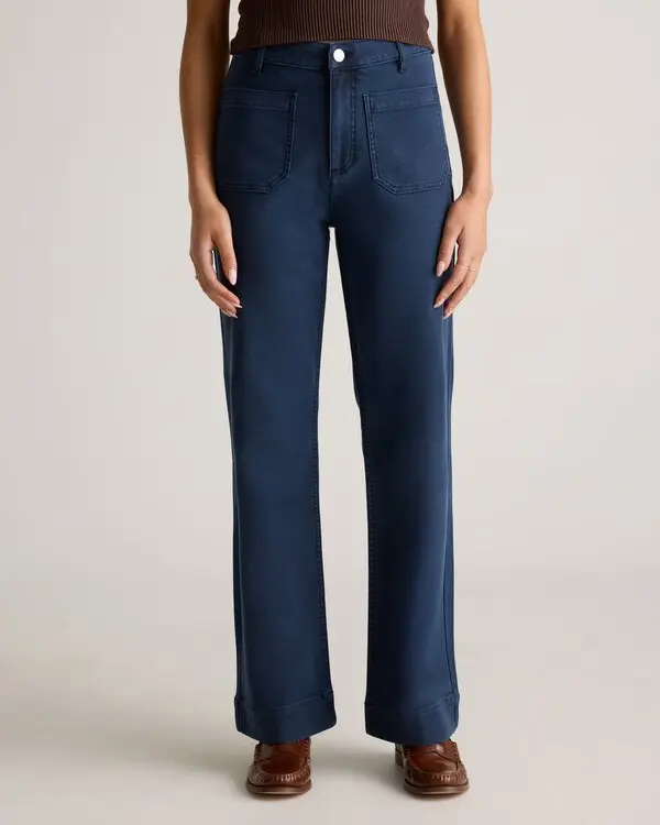 Quince French Terry Wide Leg Pants - Deep Navy