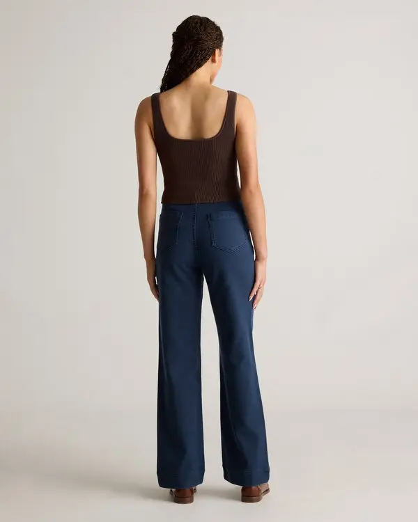 Quince French Terry Wide Leg Pants - Deep Navy