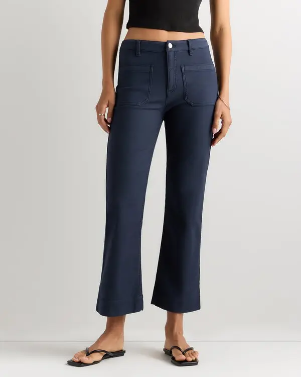Quince French Terry Wide Leg Pants - Deep Navy