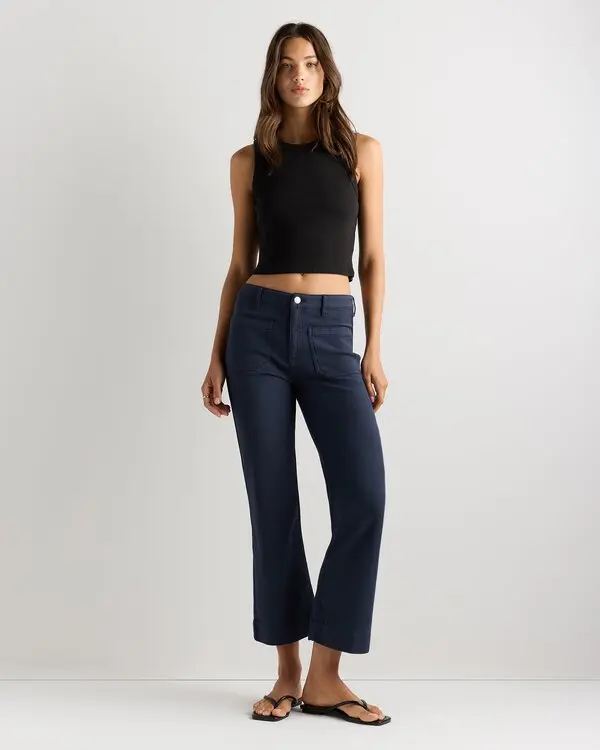 Quince French Terry Wide Leg Pants - Deep Navy