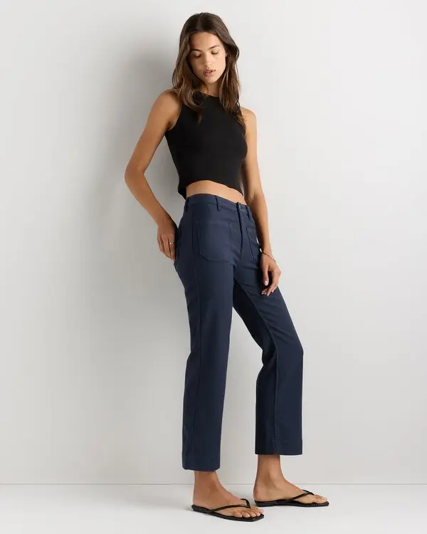 Quince French Terry Wide Leg Pants - Deep Navy