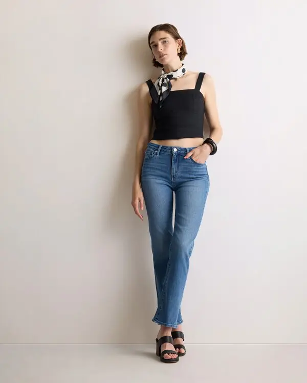Quince Bella Stretch Straight Jeans - Seaside Blue