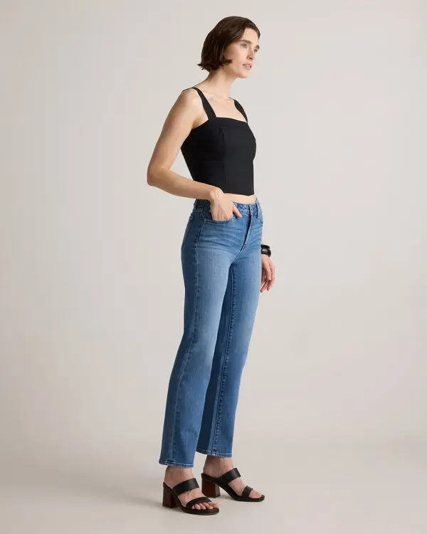 Quince Bella Stretch Straight Jeans - Seaside Blue