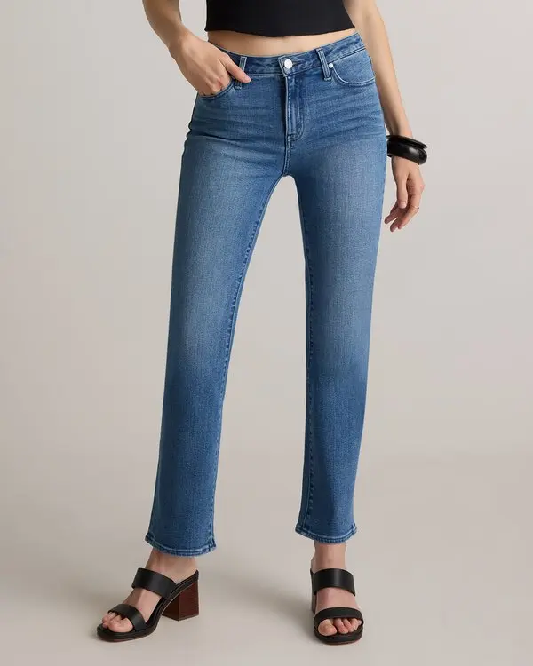 Quince Bella Stretch Straight Jeans - Seaside Blue
