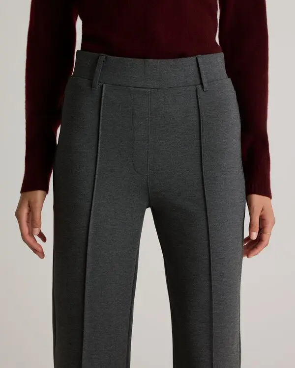 Quince Ultra-stretch Ponte Flare Leg Trousers - Charcoal