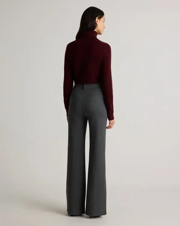 Quince Ultra-stretch Ponte Flare Leg Trousers - Charcoal