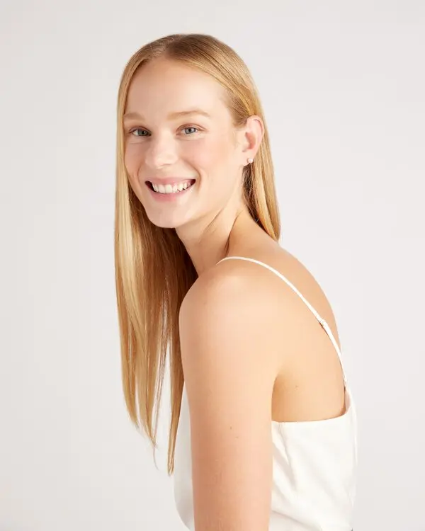 Quince Washable Silk Stretch V-neck Cami Top - Ivory