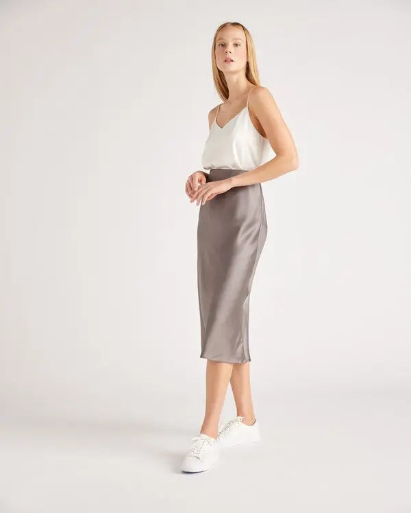 Quince Washable Silk Stretch V-neck Cami Top - Ivory