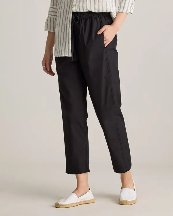 Quince Organic Cotton Pull-on Pants - Black