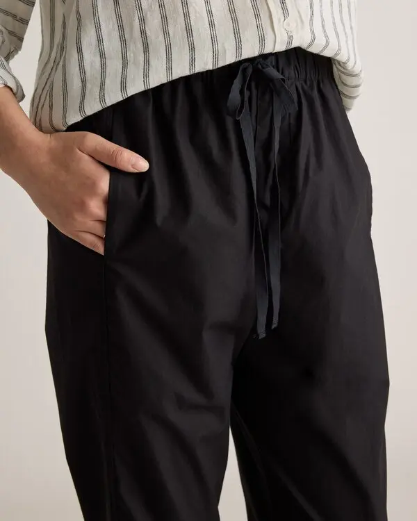 Quince Organic Cotton Pull-on Pants - Black