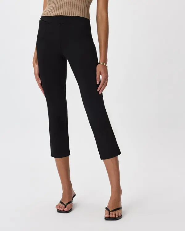 Quince Ultra-stretch Ponte Kick Flare Trousers - Black