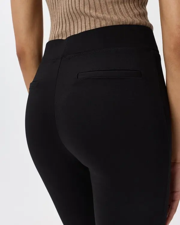 Quince Ultra-stretch Ponte Kick Flare Trousers - Black