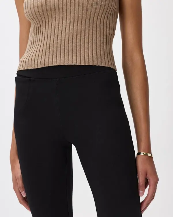 Quince Ultra-stretch Ponte Kick Flare Trousers - Black