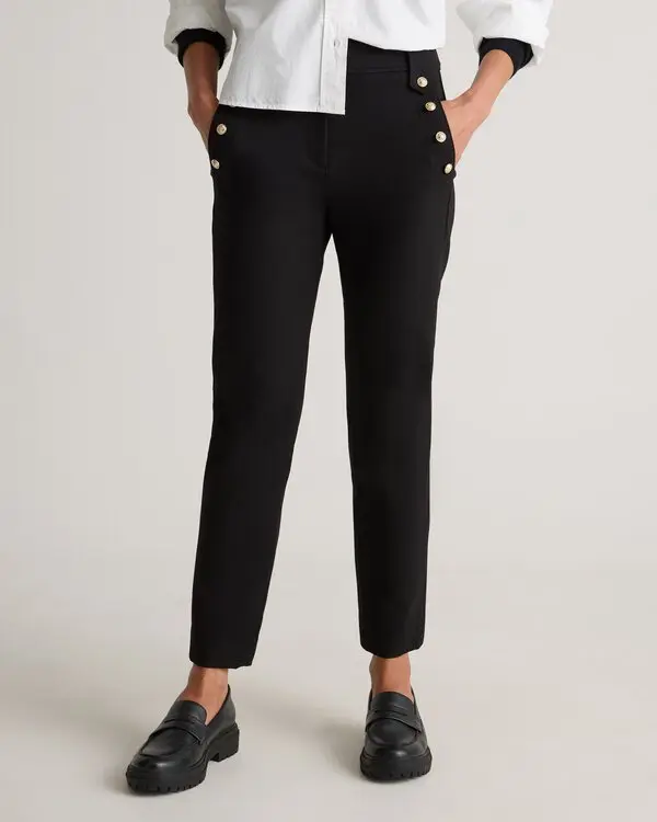 Quince Ultra-stretch Ponte Mariner Pants - Black