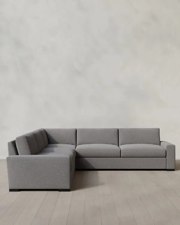 Quince Stillman L Sectional In Performance Basketweave - Ash