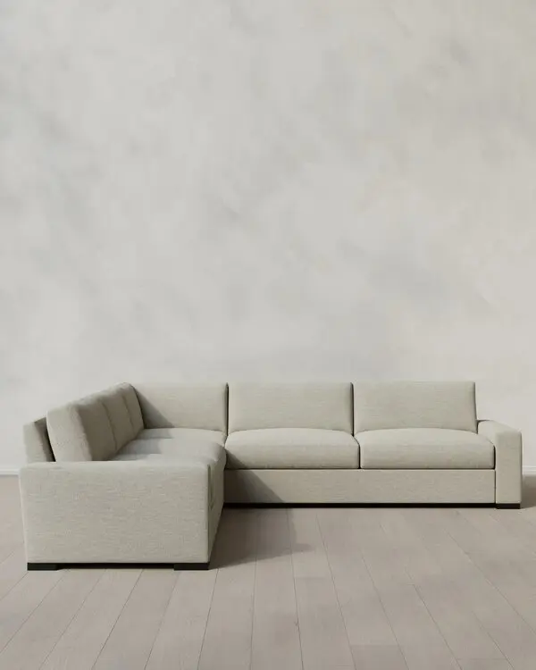 Quince Stillman L Sectional In Performance Basketweave - Flax