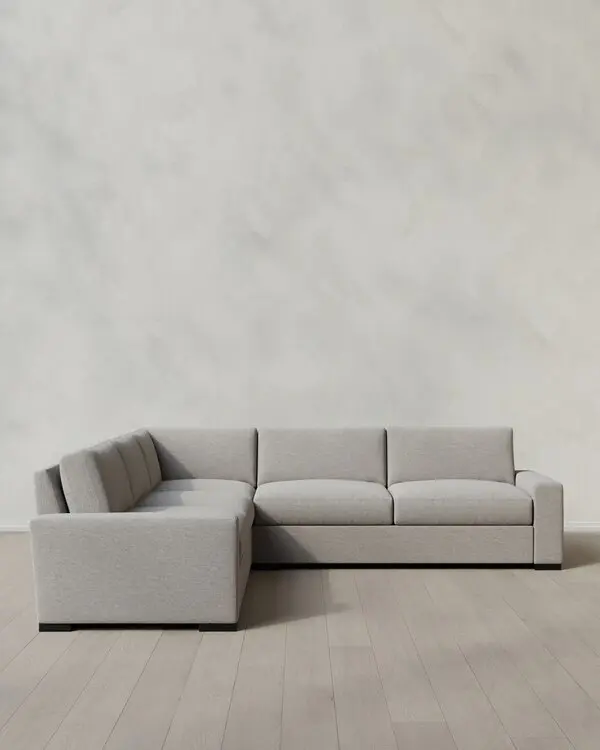 Quince Stillman L Sectional In Performance Basketweave - Fog