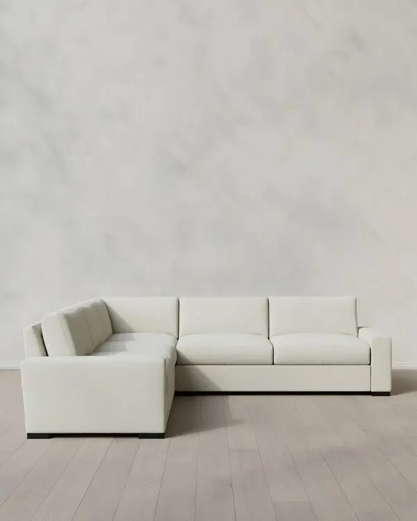 Quince Stillman L Sectional In Performance Basketweave - Ivory