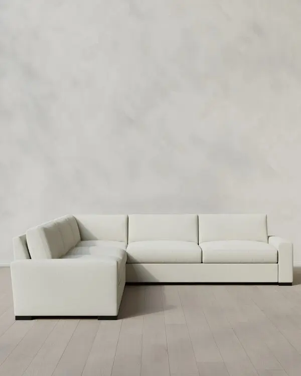 Quince Stillman L Sectional In Performance Basketweave - Ivory