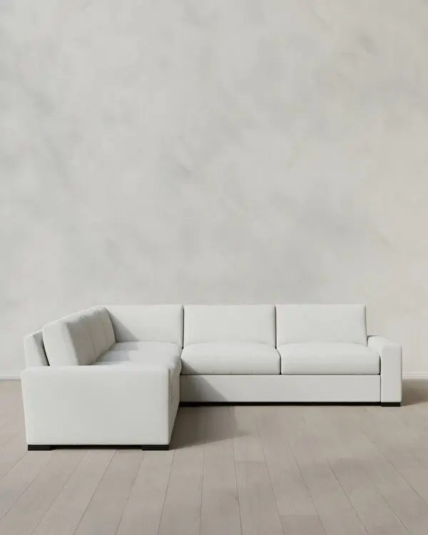 Quince Stillman L Sectional In Performance Basketweave - Snow