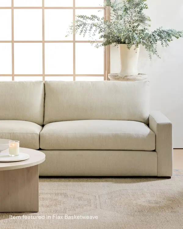 Quince Stillman L Sectional In Performance Basketweave - Snow