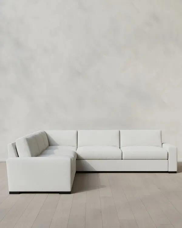 Quince Stillman L Sectional In Performance Basketweave - Snow