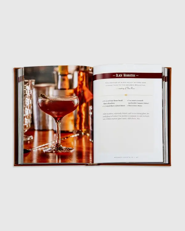 Quince Graphic Image Whiskey Cocktails Leather Bound Book