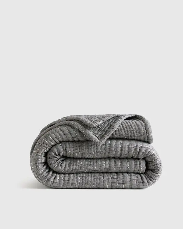 Quince Channel Stitch Coverlet - Charcoal