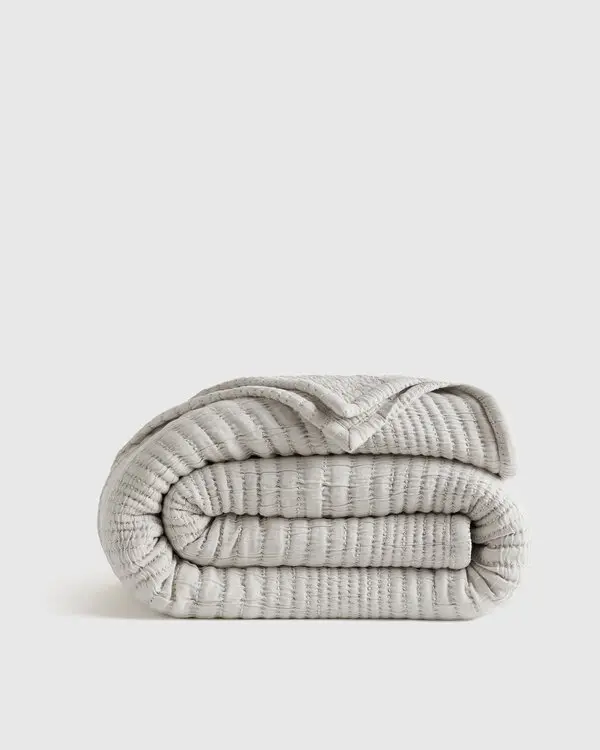 Quince Channel Stitch Coverlet - Cloud