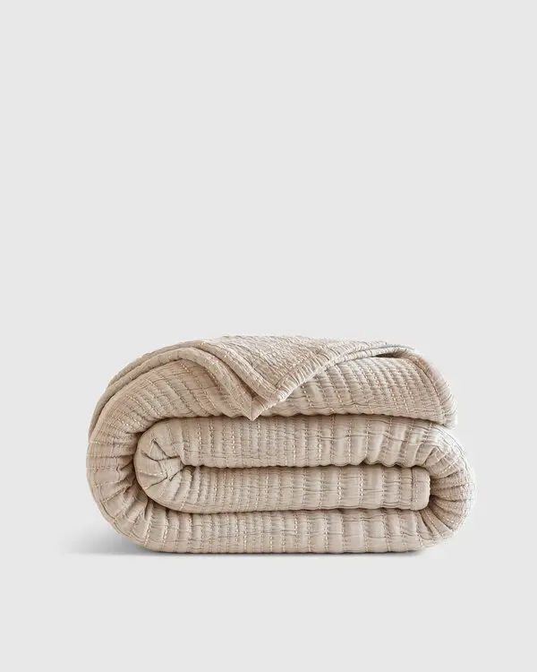 Quince Channel Stitch Coverlet - Sand