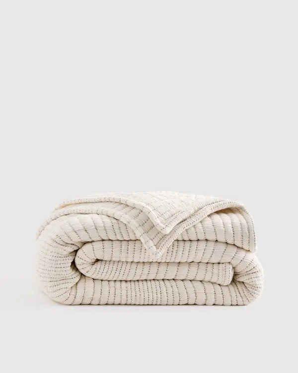 Quince Channel Stitch Coverlet - Undyed