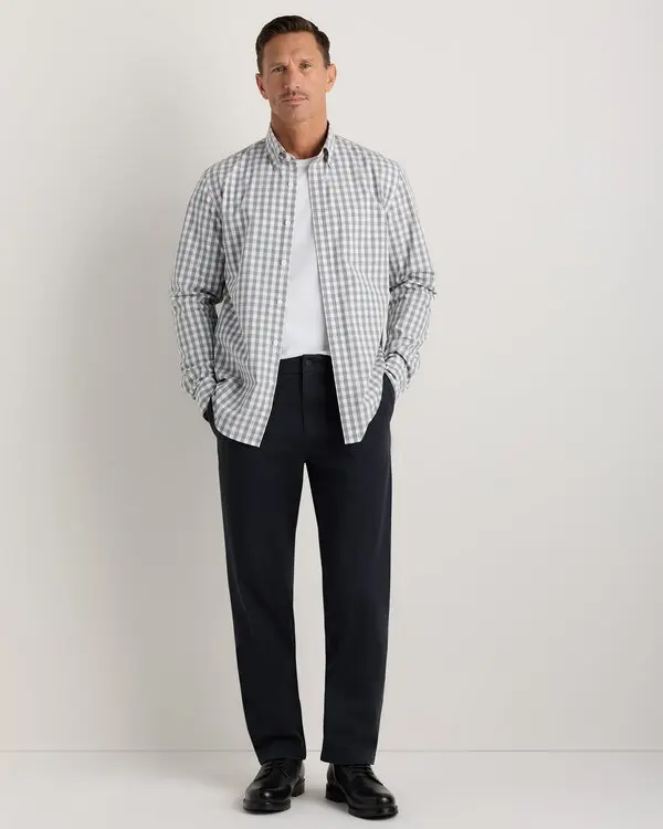 Quince Stretch Poplin Shirt - Grey Gingham