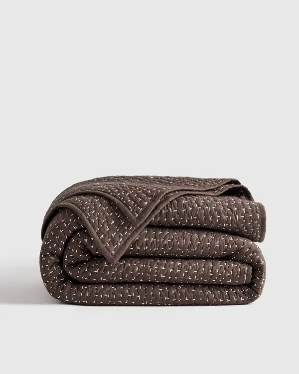 Quince Hand Stitched Quilt - Espresso