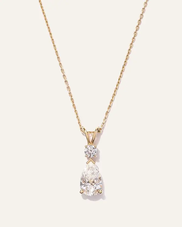 Quince 14k Gold Lab Grown Diamond Drop Pendant Necklace - Yellow Gold
