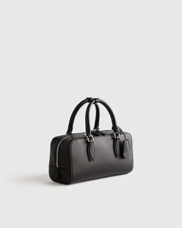 Quince Italian Leather Mini Bowler Satchel - Black