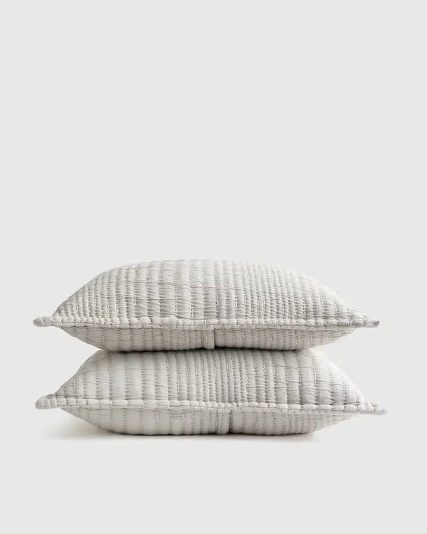 Quince Channel Stitch Sham Set - Cloud