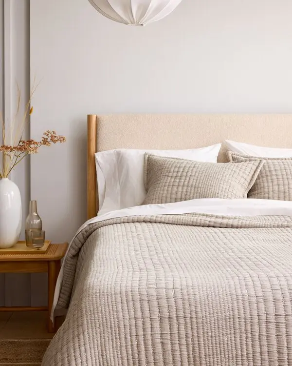 Quince Channel Stitch Sham Set - Taupe