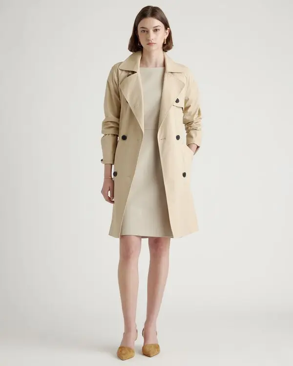 Quince Ultra-stretch Ponte Cap Sleeve Dress - Ecru