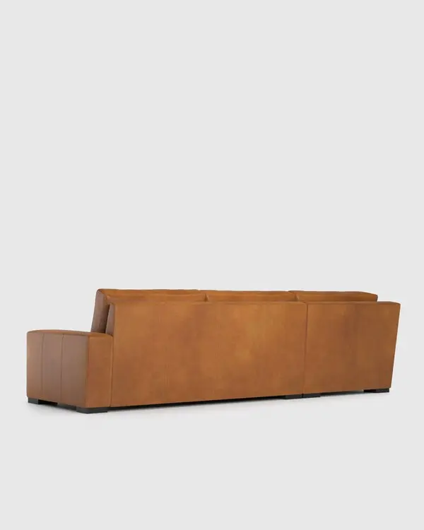 Quince Stillman L Sectional In Leather - Auburn