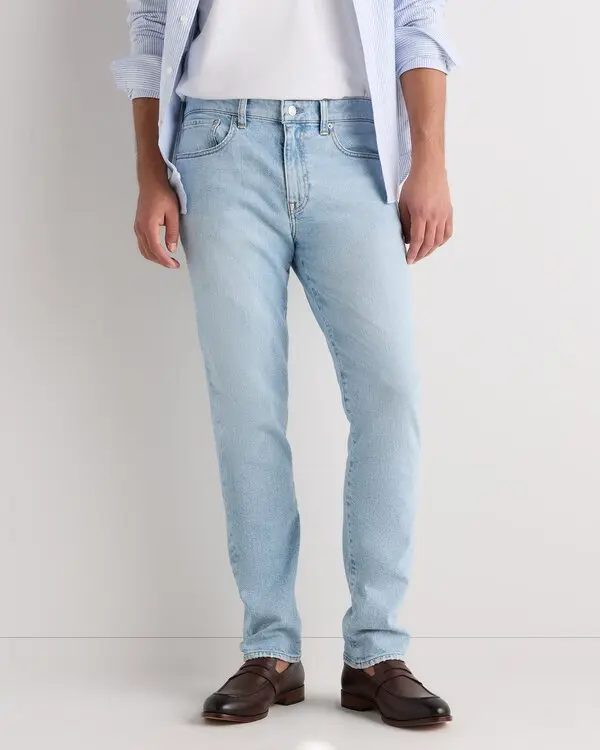 Quince Warren Stretch Slim Jeans - Light Washed Indigo